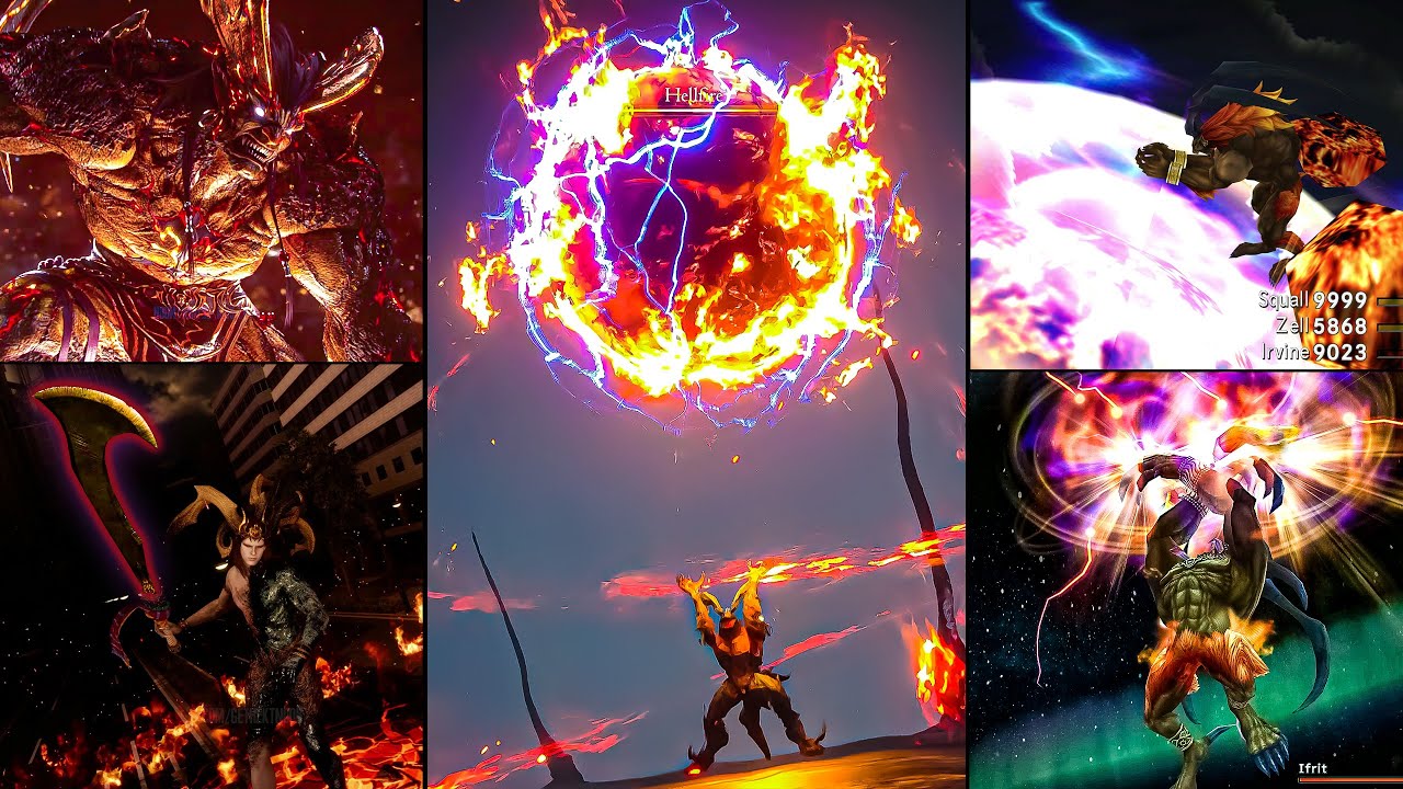 [4K] IFRIT HELLFIRE in 13 FINAL FANTASY GAMES | Final Fantasy VI ...