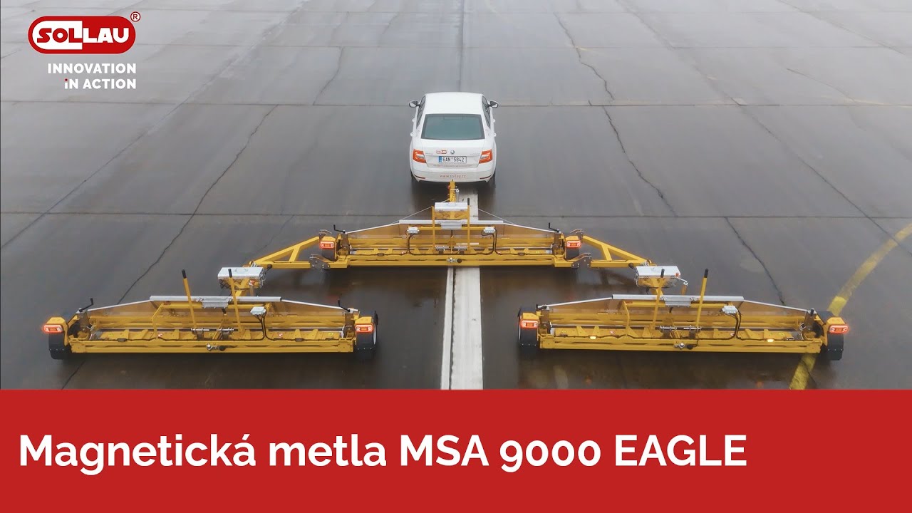 Magnetická metla MSA 9000 EAGLE pro letiště a rozlehlé oblasti - YouTube