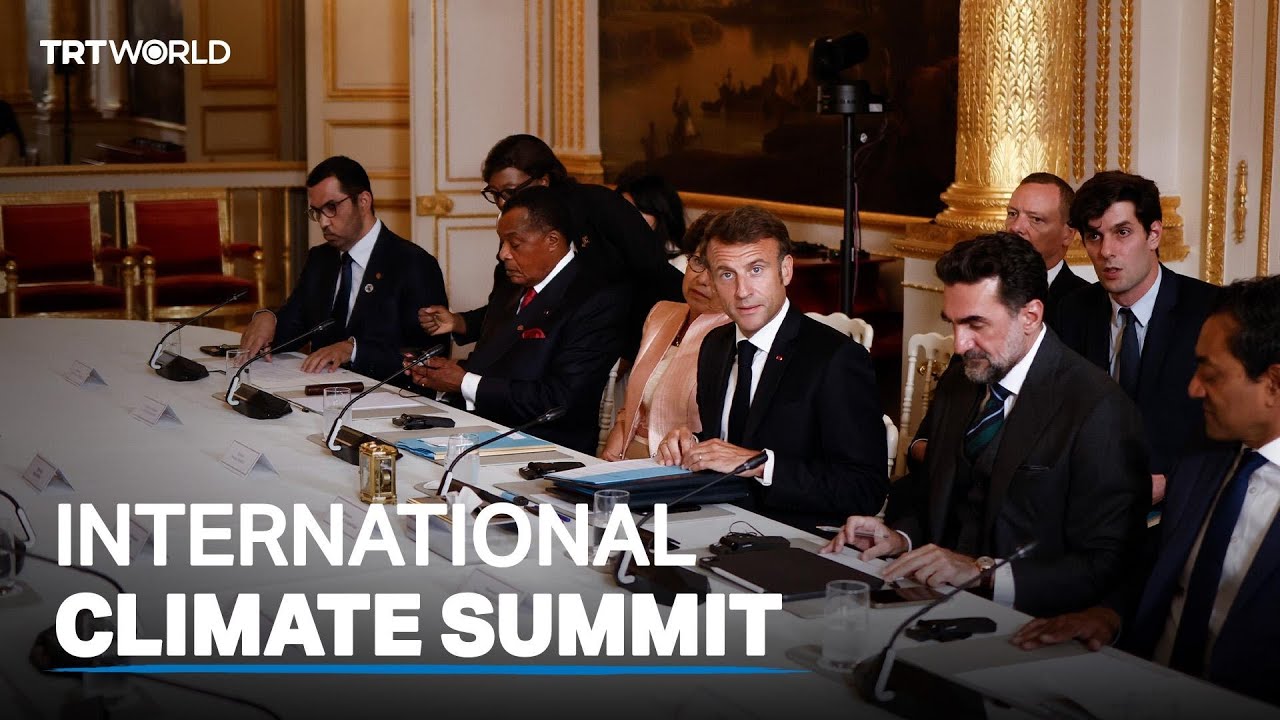 Macron opens climate summit in Paris, calls for ‘finance shock ‘ - YouTube