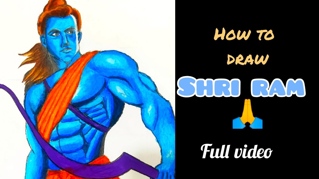 how to draw shri ram 🙏 | full tutorial | lord ram drawing full video # ...