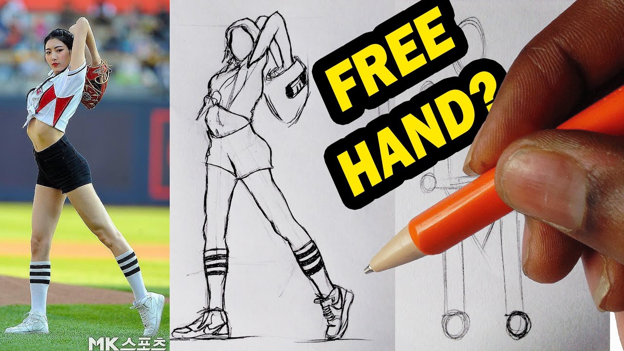 How To Draw Bodies Using Your Free Hand! - YouTube