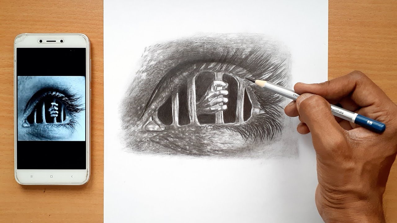 creative eye drawing with graphite pencil ? - YouTube