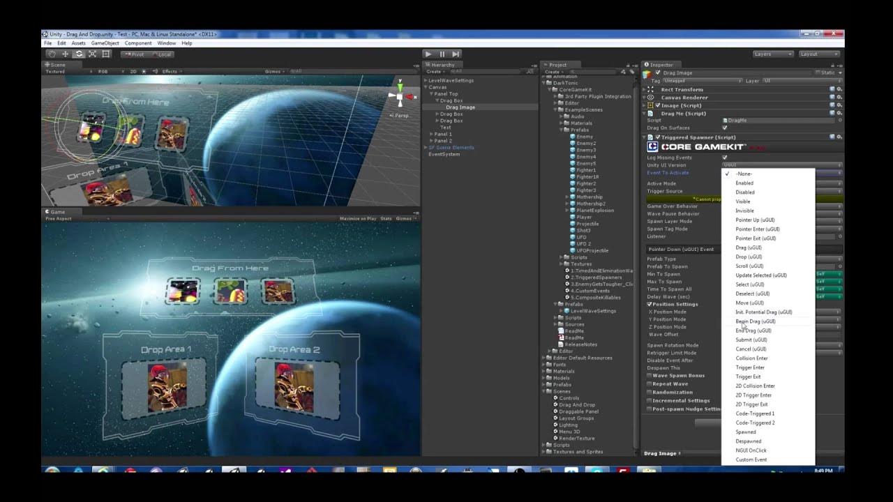 Core GameKit: Using Unity 4.6 UI (uGUI) with Triggered Spawners (HD) - YouTube