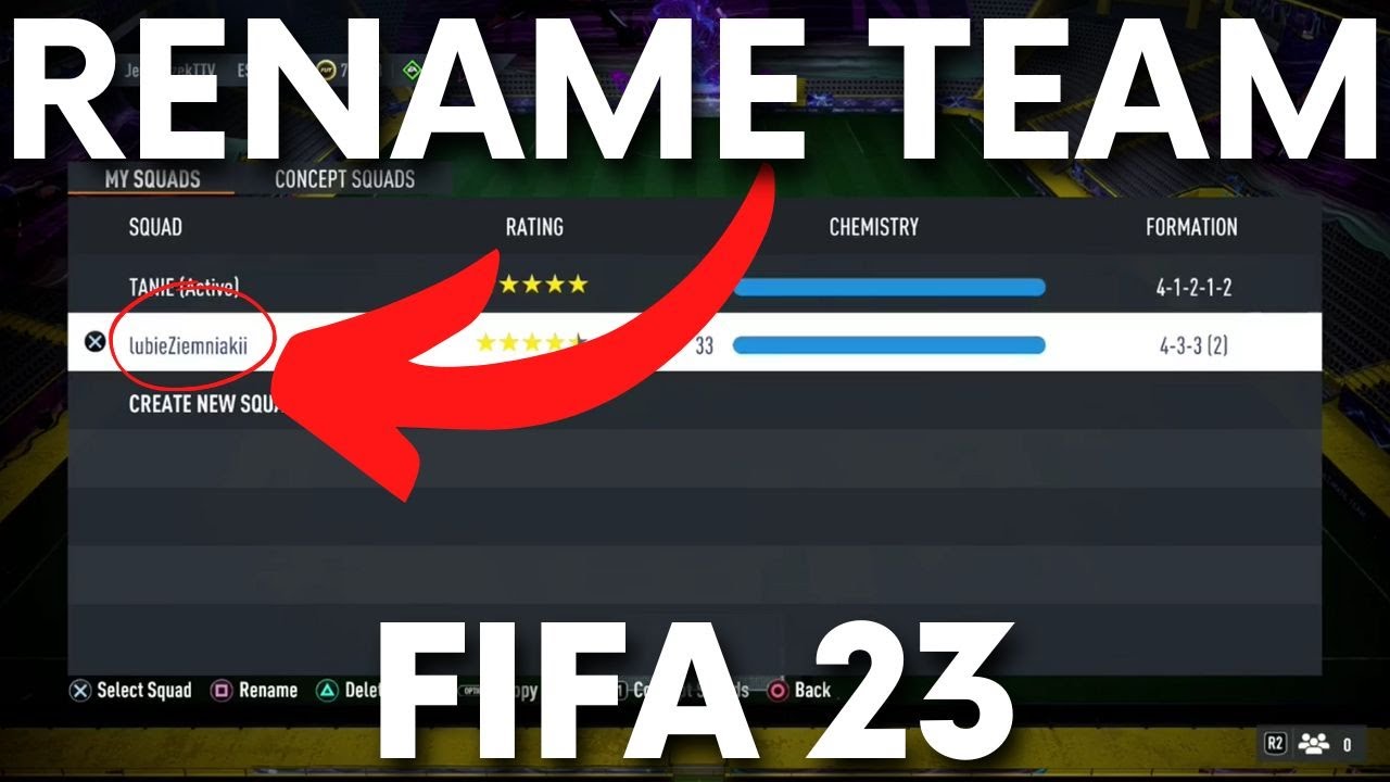 How to Rename FUT Squad in FIFA 23 - FIFA 2023 Ultimate Team SQUAD ...