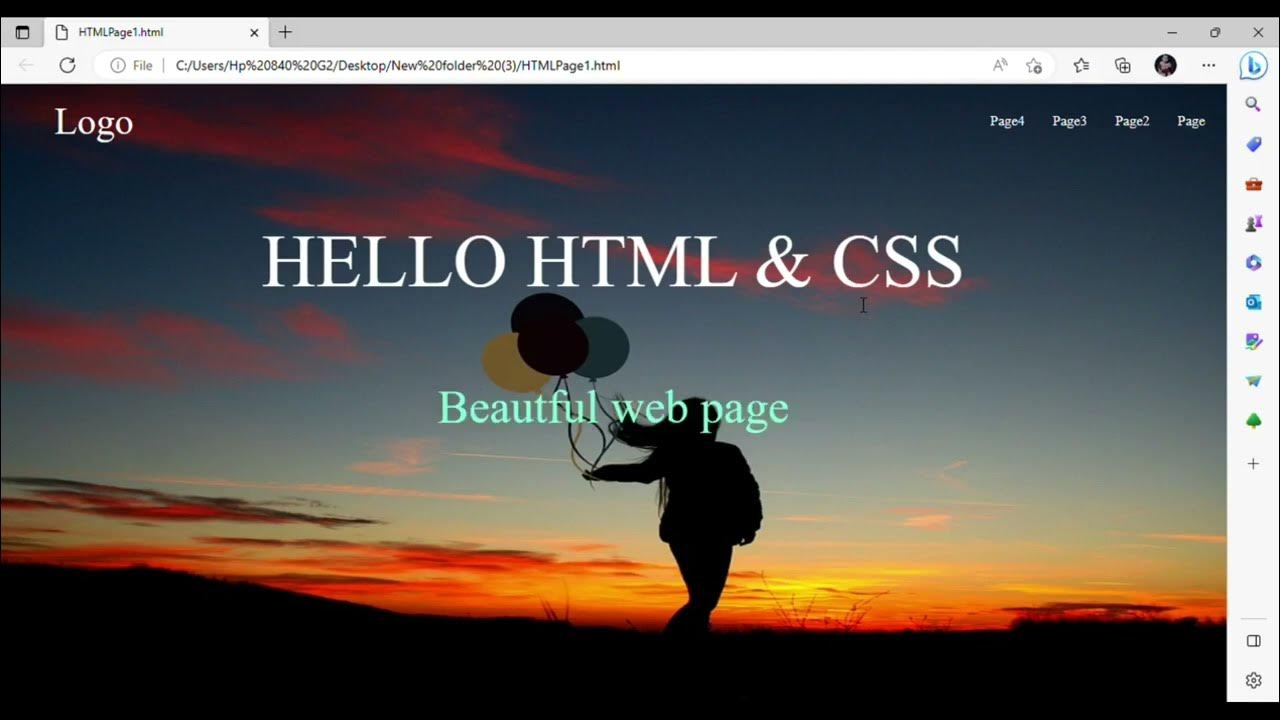How To Make A Home Page In HTML And CSS - YouTube