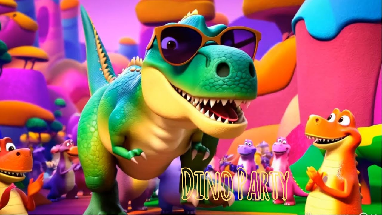 🦖 DINO DANCE PARTY | Fun Kids Song & Dance Video | Sing Along + Stomp ...