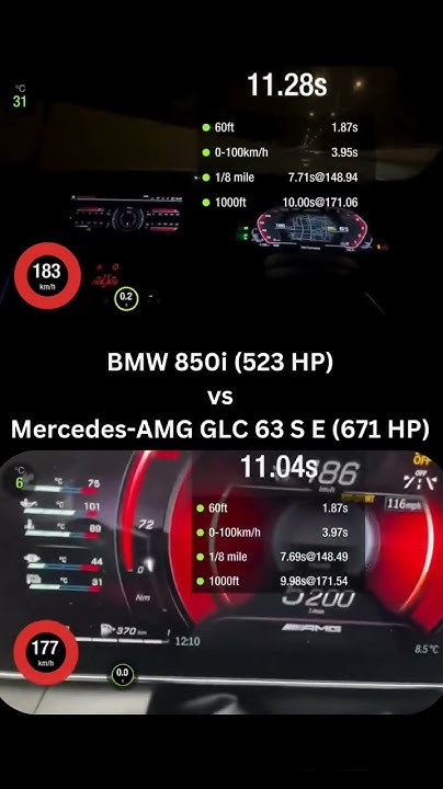 BMW 850i 523HP vs Mercedes AMG GLC 63 S E 671HP #bmw #luxurycar # ...