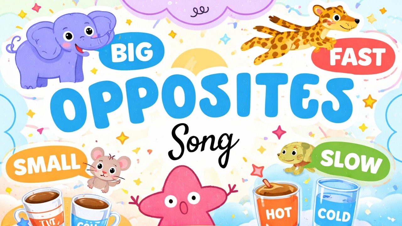 Opposites Song for Kids | Big & Small, Fast & Slow | Fun Learning Song ...