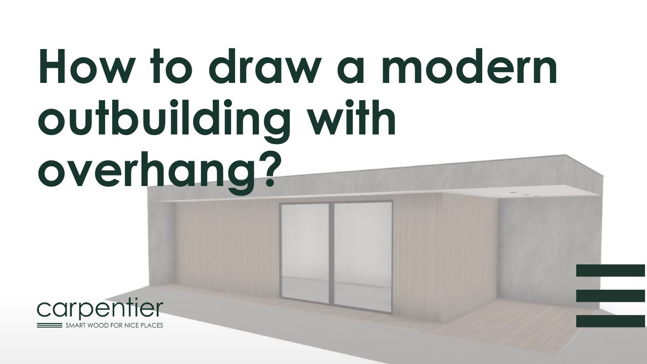 How to draw a modern outbuilding with an overhang - YouTube