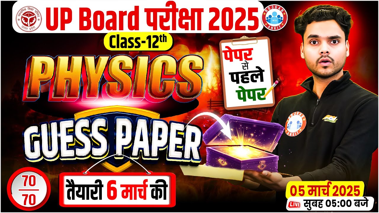 UP Board Class 12 Physics Guess Paper 2025 | 6 March Physics Paper ...