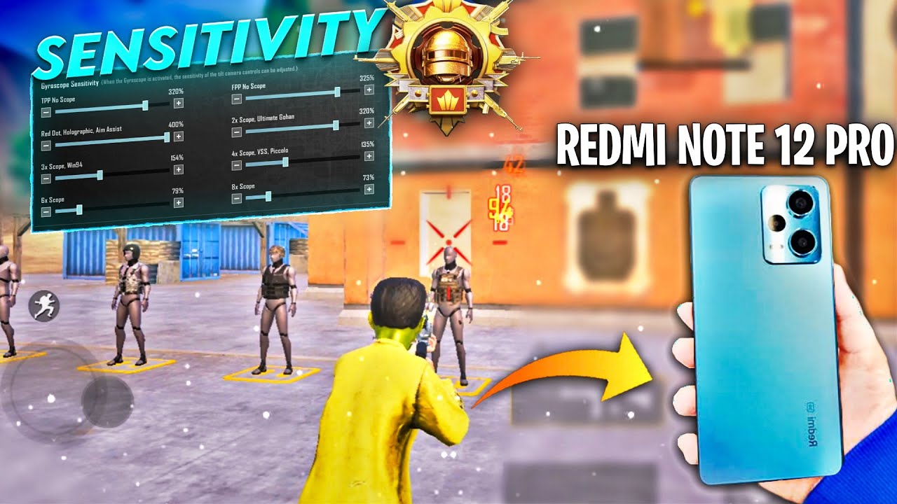Redmi Note 12 Pro Sensitivity Settings 🔥 | 4 Finger Full Gyroscope PUBG ...