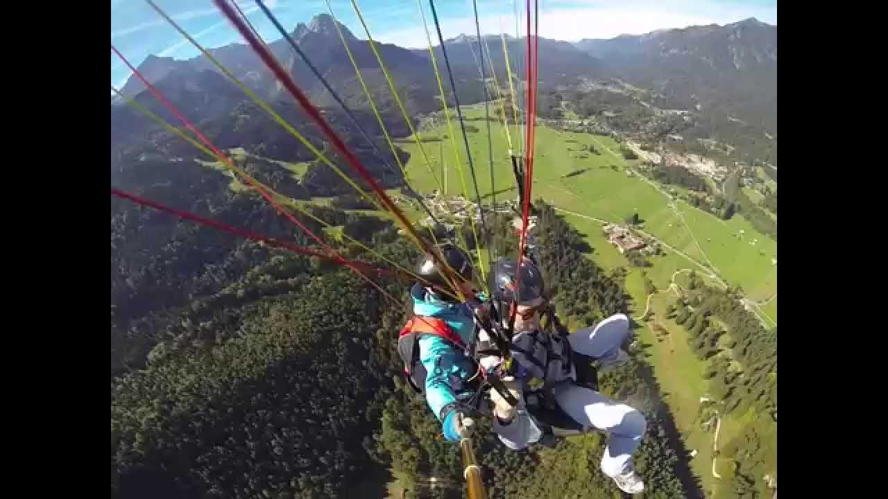 Tandem Paragliding over German Alps - Best day of summer 2014!! - YouTube