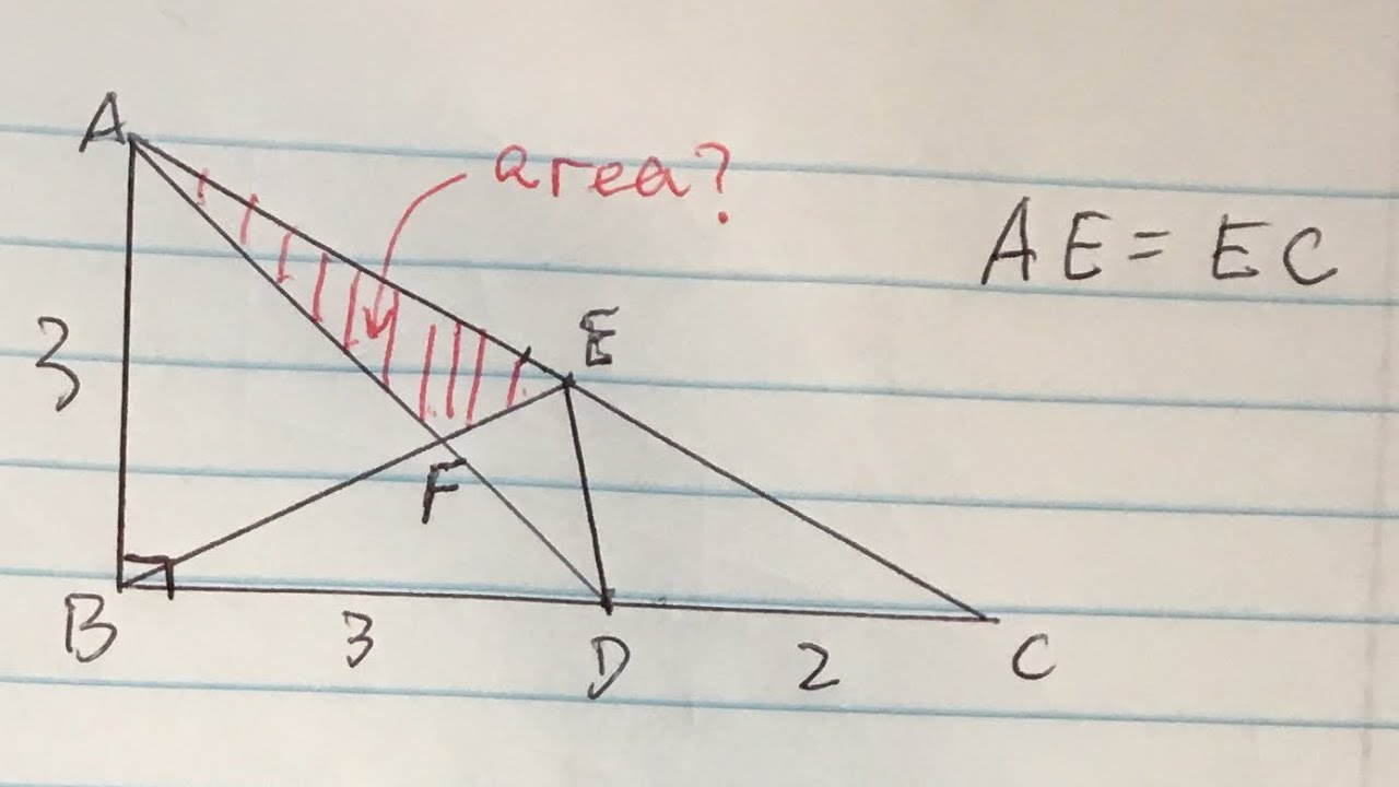 Area of a triangle inside of another triangle - YouTube