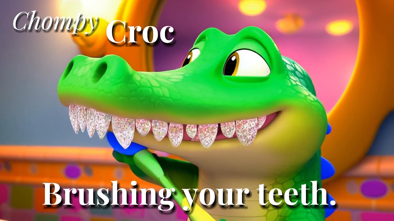 Fun Kids Song, Early Learning, Brushing Teeth Song, Chompy Croc - YouTube