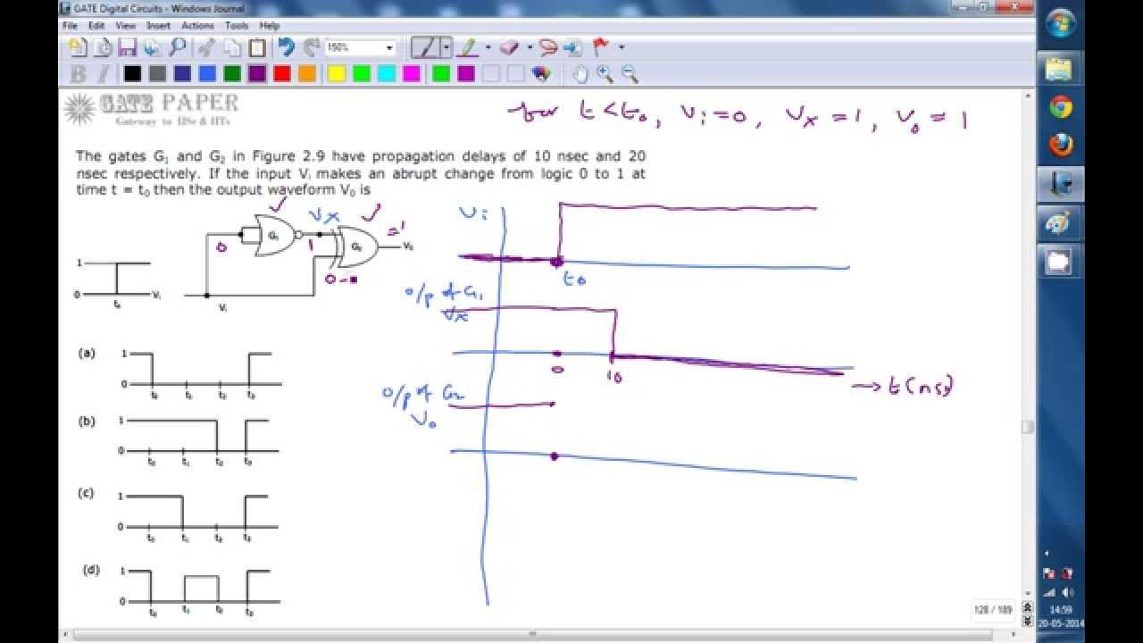 GATE 2002 ECE Output of a combinational circuit with gate delays - YouTube