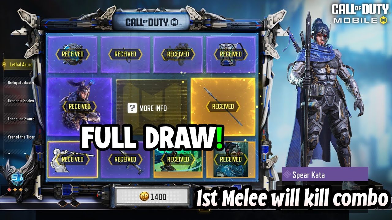 Buying New Legendary Spear - Striking Azure CODM | LETHAL AZURE Draw ...