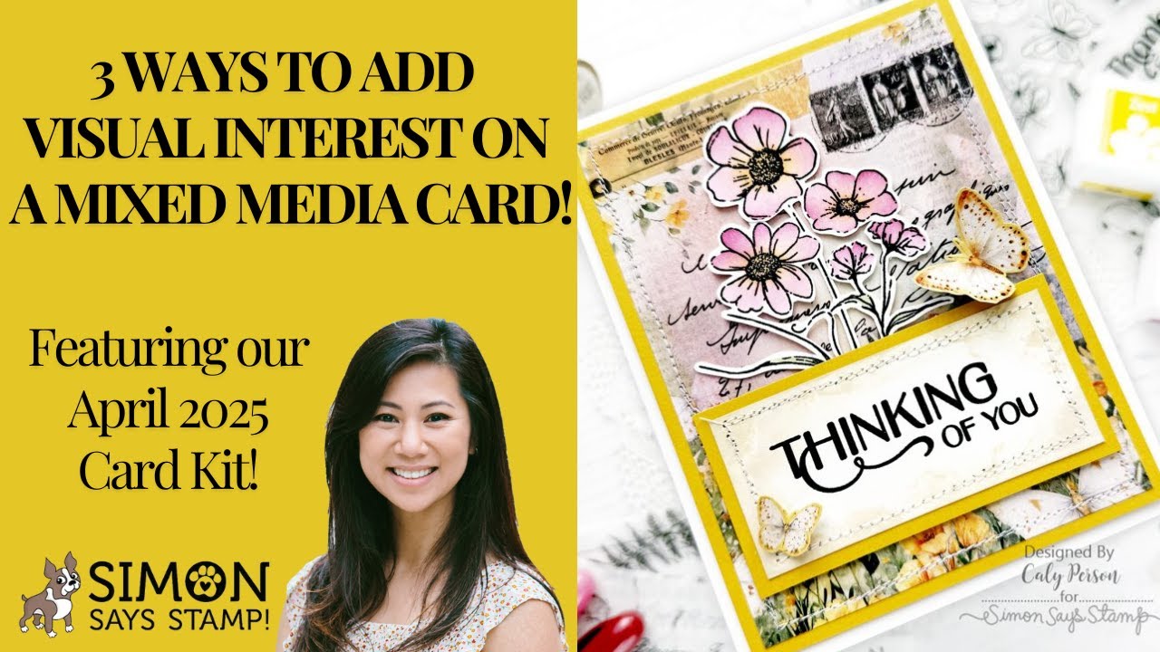 3 WAYS to add Visual Interest on a Mixed Media Card! - YouTube
