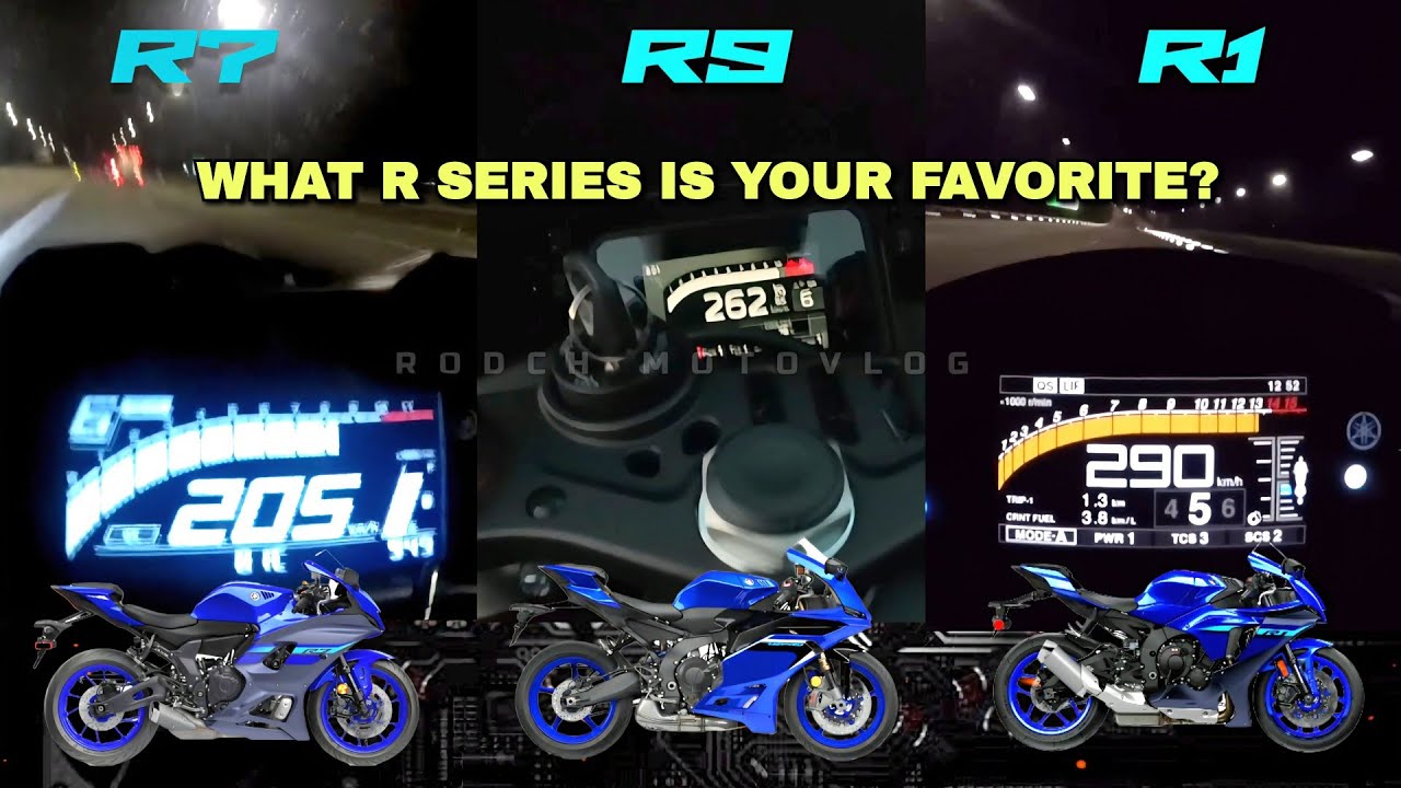 Yamaha YZF R7 VS R9 VS R1 | Top Speed Comparison 💙🔥 - YouTube