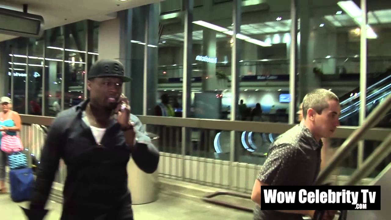 Rapper 50 Cent spotted at LAX Airport - YouTube