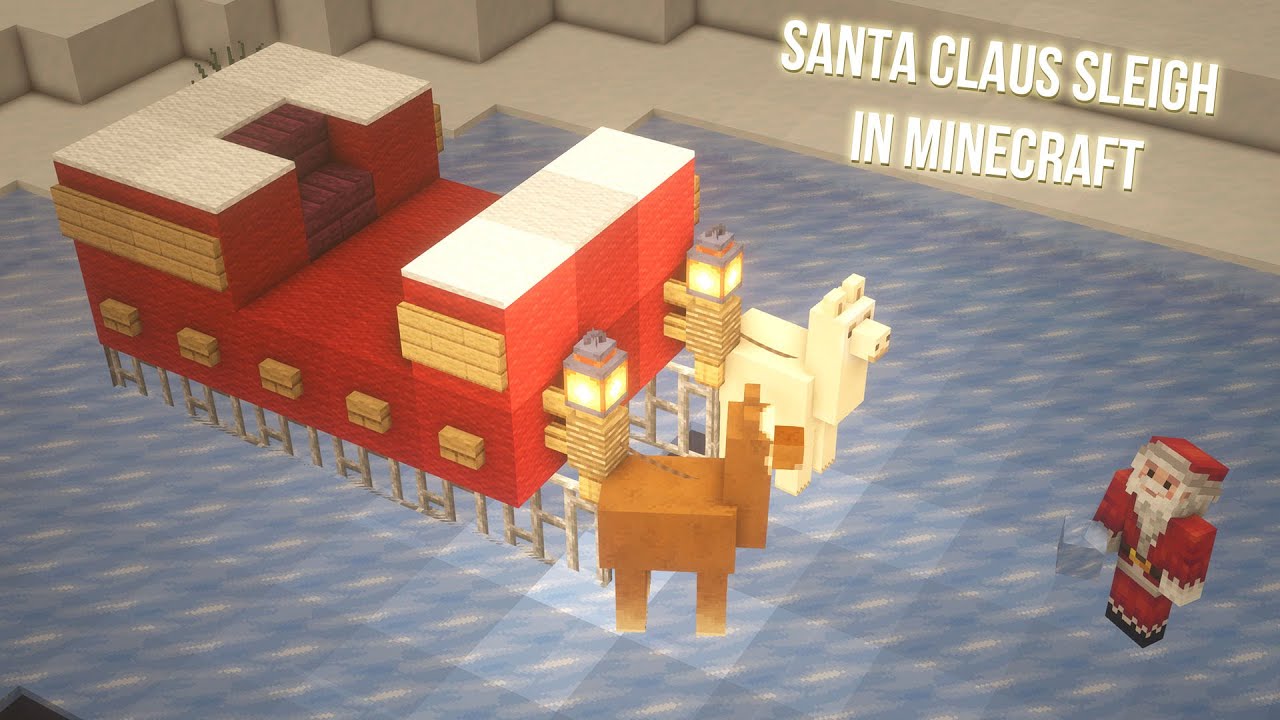 How to build a Santa Claus sleigh in Minecraft 1.16.4 - YouTube