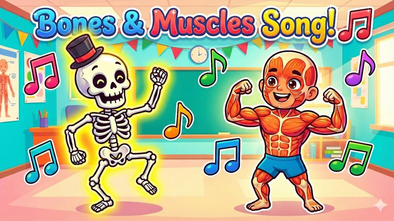 “Sing Along! Bones & Muscles Song for Kids 🎵 Learn Human Body” - YouTube