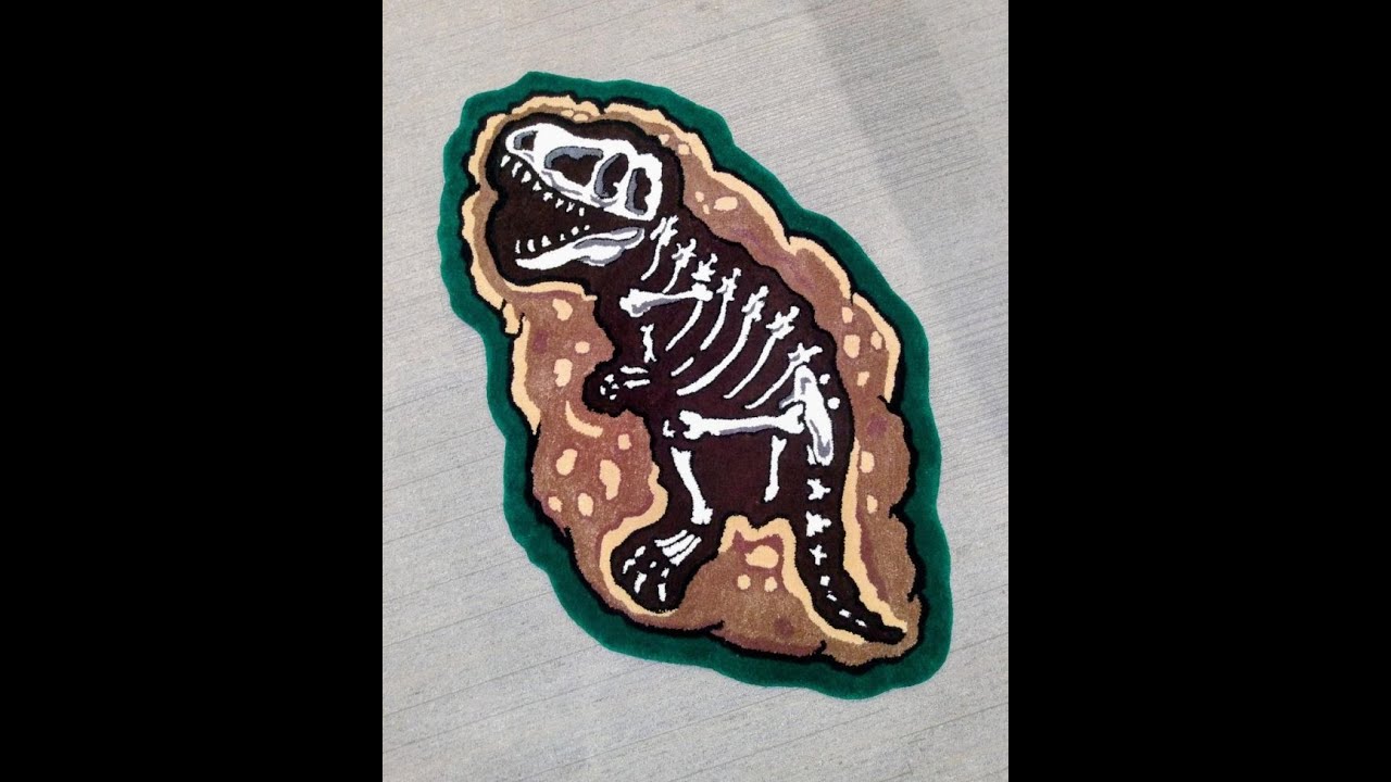 Rug Tufting a Cool Dinosaur Fossil Rug - YouTube
