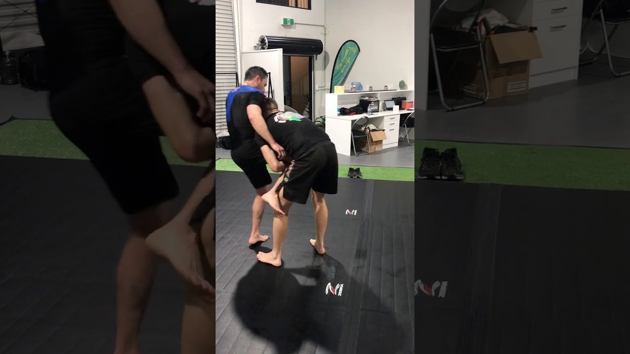 How to footlock from a sweep single leg takedown - YouTube