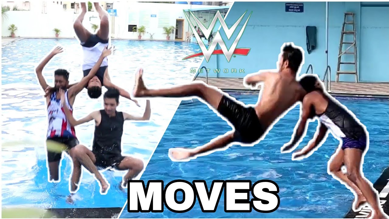 WWE MOVES IN THE POOL - YouTube