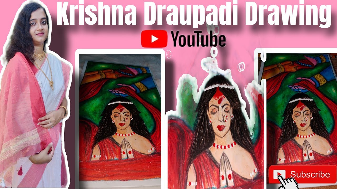 Krishna Draupadi Drawing Step By Step.Draupadi Drawing.Mythological ...