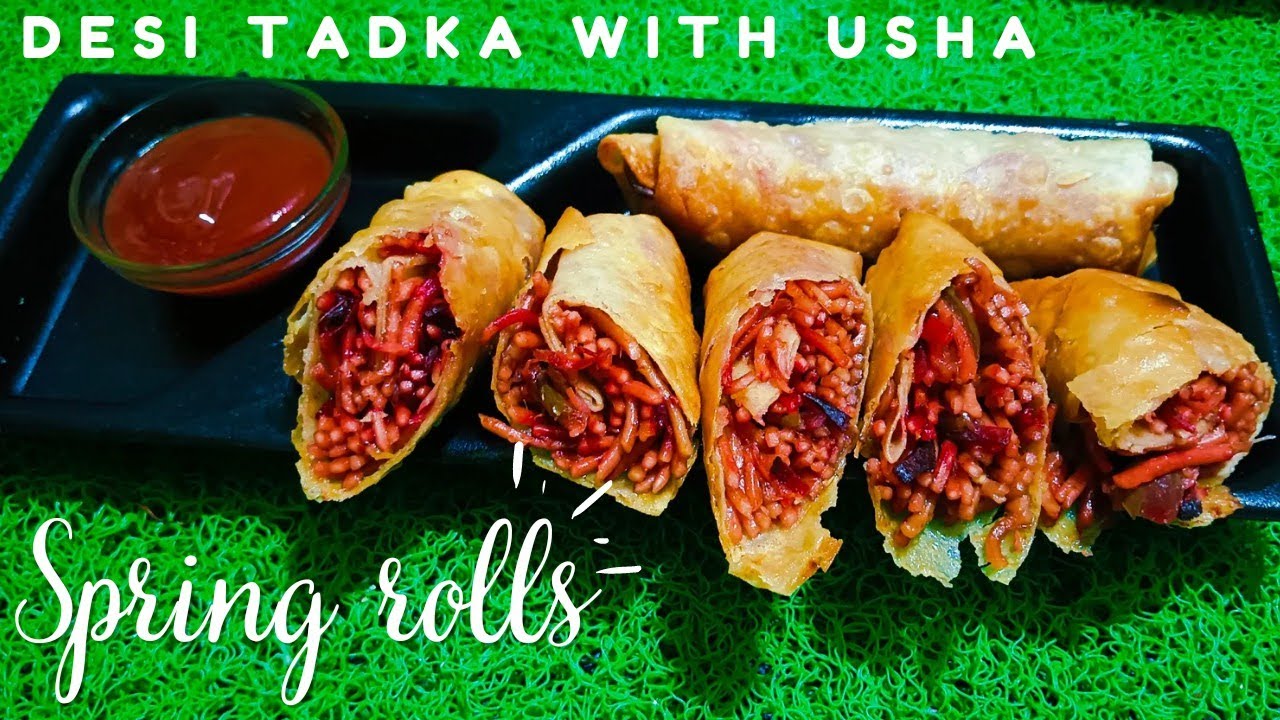 Spring rolls recipe|| Chinese food|| Desi Tadka With Usha|| #springroll ...
