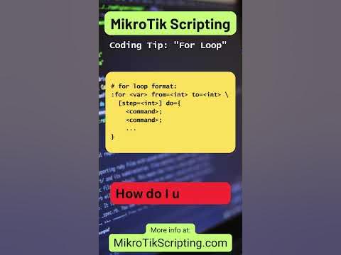 Mikrotik Scripting: For Loop - YouTube