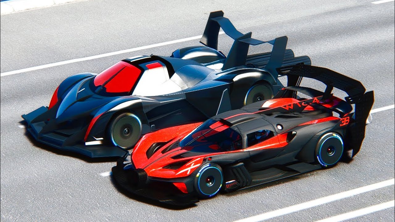 Bugatti Bolide vs Devel Sixteen GTR-S at 20 KM Drag Race - YouTube