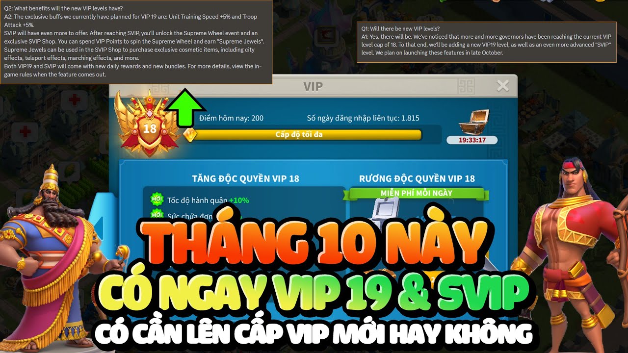 Game Bất Ngờ Ra VIP 19 & Cấp Mới "SVIP" Ngay Tháng 10! Ae Hãy Chuẩn Bị ...