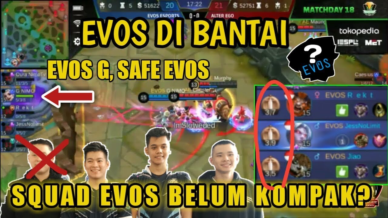 SQUAD EVOS KALAH ? JESS NO LIMIT, REKT, JIAO CUMA DIKASIH BRONZE - YouTube