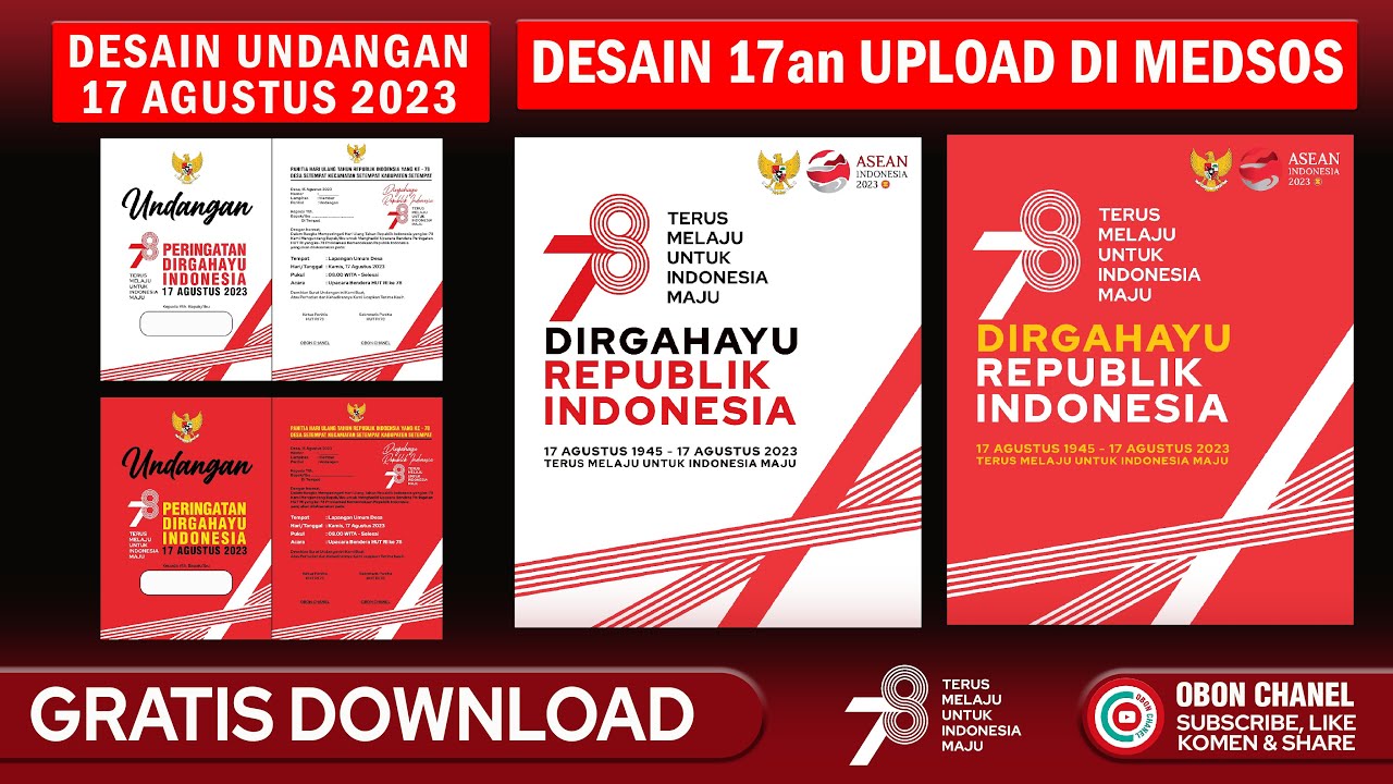 DESAIN UNDANGAN 17 AGUTSUS 2023 DAN UPLOAD DI MEDIA SOSIAL - OBON ...