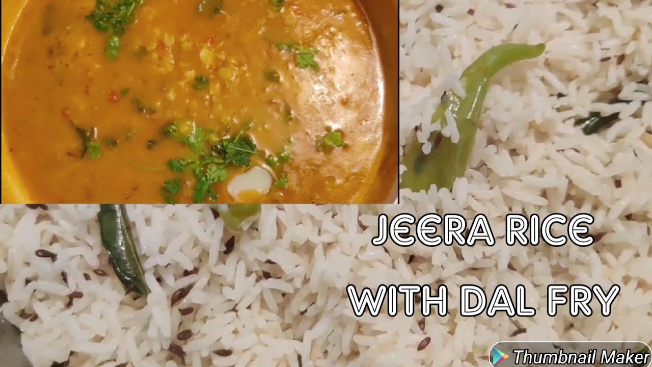 Jeera rice with dal fry/jeera rice/Dal fry జీరా రైస్ విత్ దాల్ ఫ్రై ...