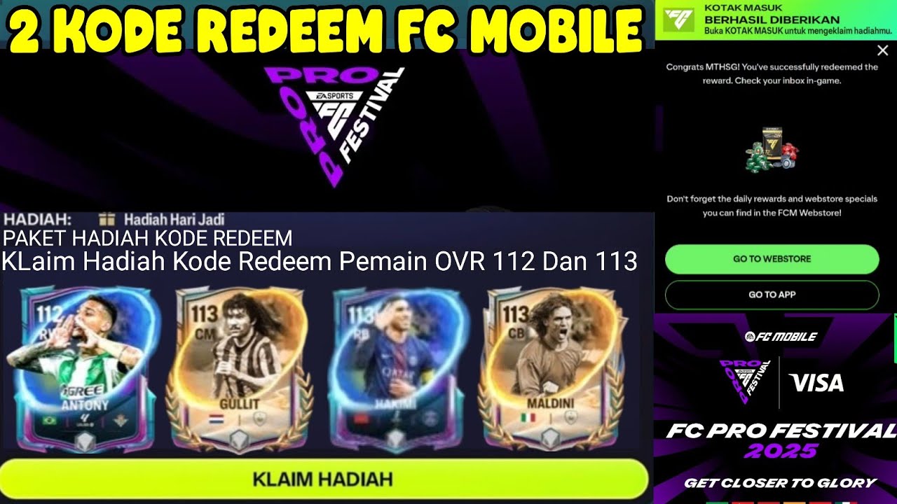 2 KODE REDEEM TERBARU FC MOBILE CLAIM PEMAIN 113 GRATIS KODE REDEEM FC ...