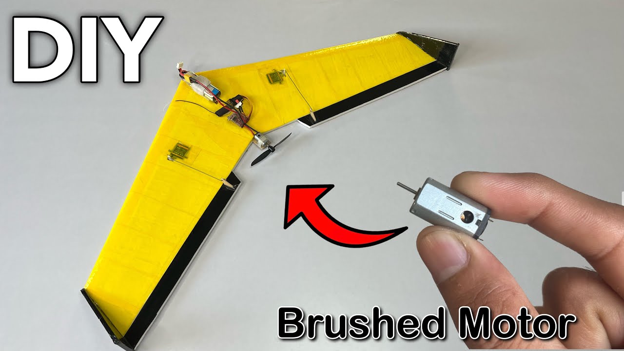 Make Rc Flying Wing With Brushed Motor #rcplane #aeroplane - YouTube