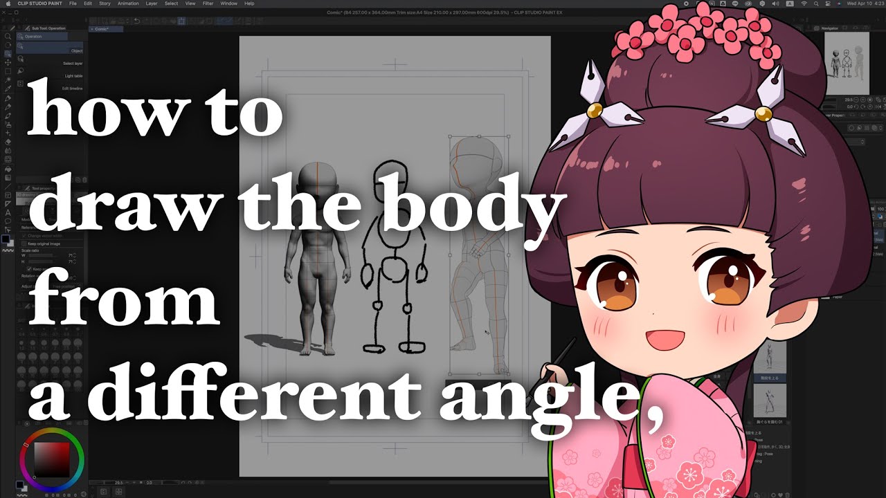 6.CLIP STUDIO PAINT – How to draw a body from different angles - YouTube