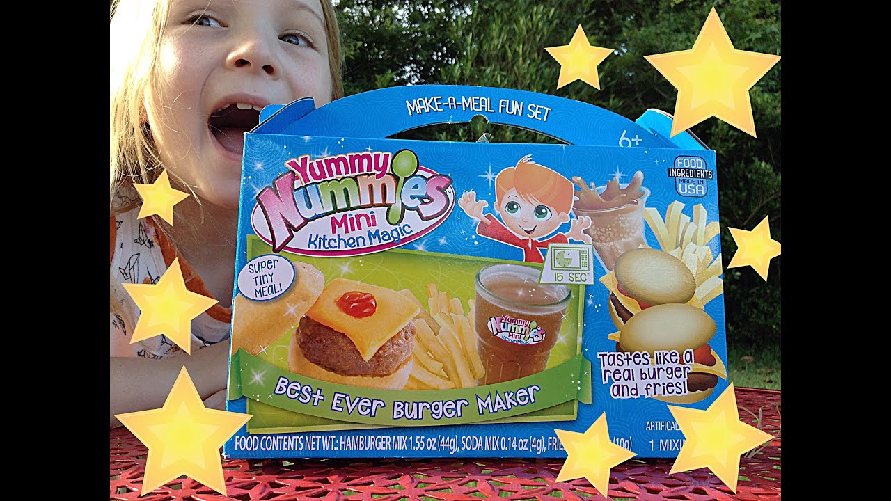 YUMMY NUMMIES - TOY REVIEW hamburger and french fries MINI KITCHEN ...