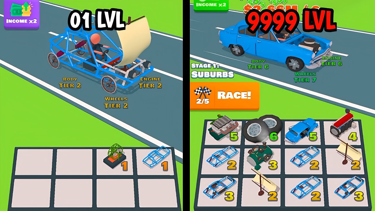 Idle Racer 3D : Tap Merge Race game in MAX LEVEL ⭐ Merge Simulator ...
