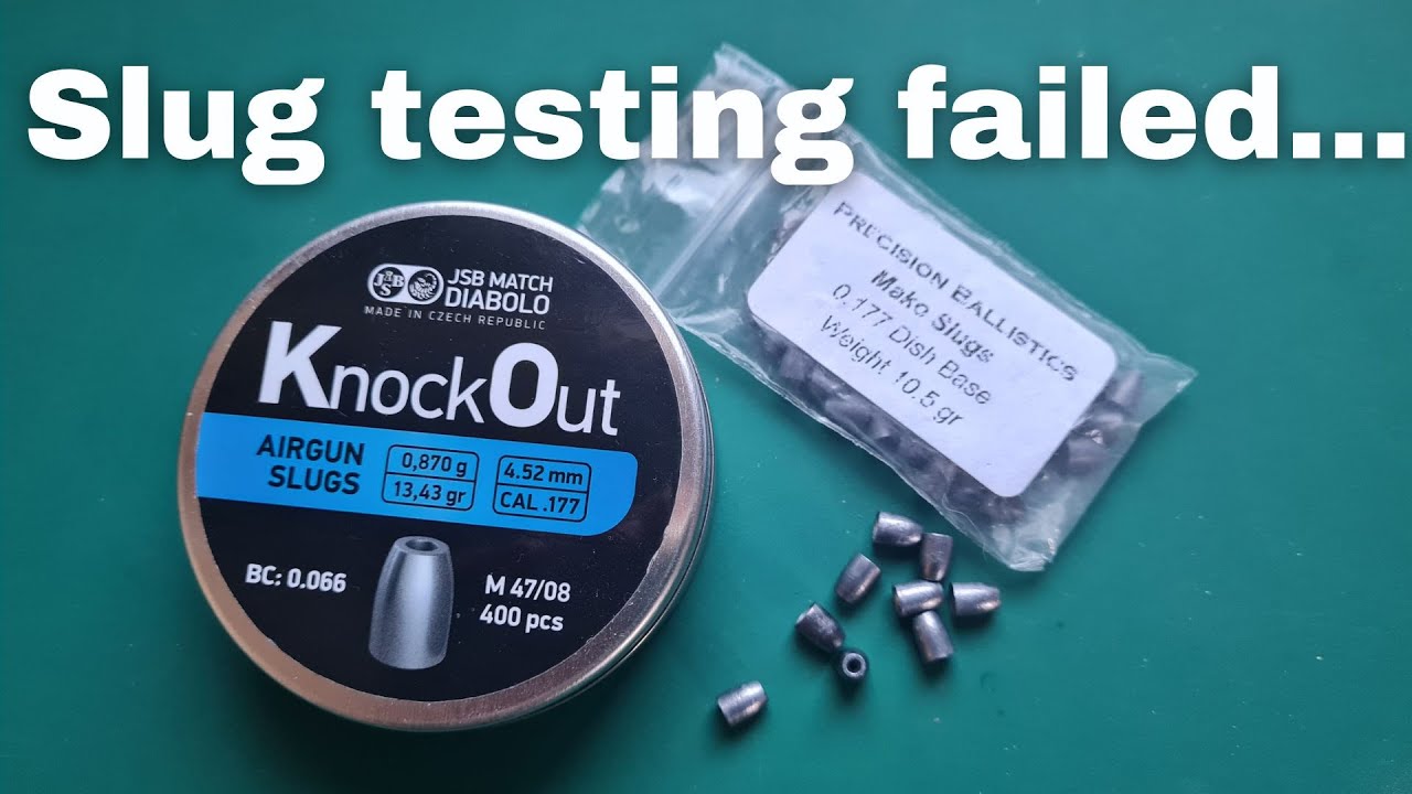 JSB .177 sub12 Air rifle slug testing mission aborted.. - YouTube