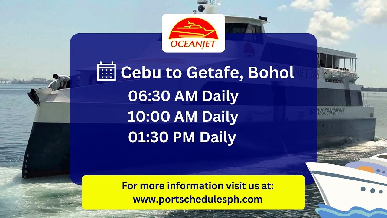 Oceanjet Cebu to Getafe Bohol Schedules September 2023 - YouTube