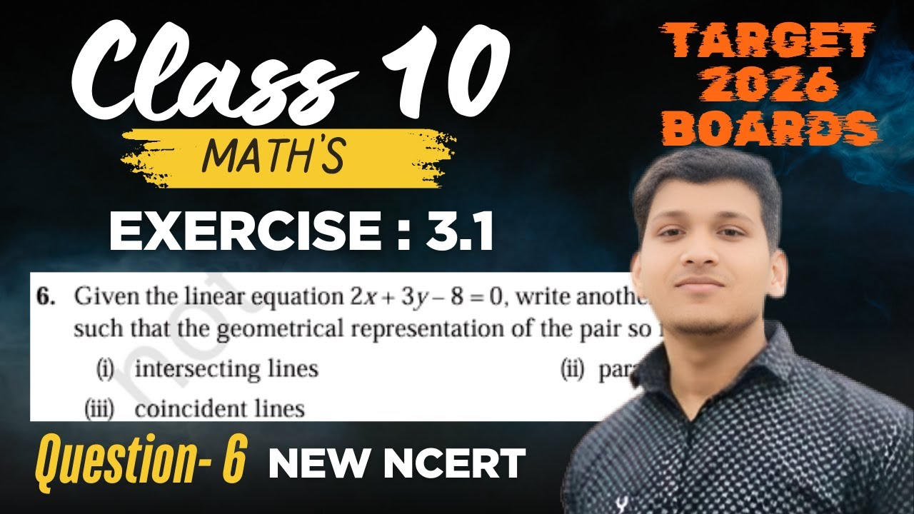 Class 10 Maths | Ex 3.1 Q6 | Intersecting, Parallel & Coincident Lines ...