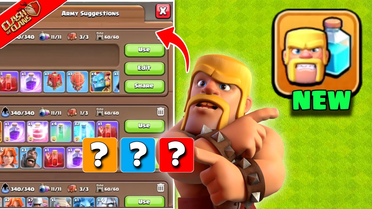 NEXT COC UPDATE: SUGGESTED ARMY TAB FEATURE IN CLASH OF CLANS! - YouTube