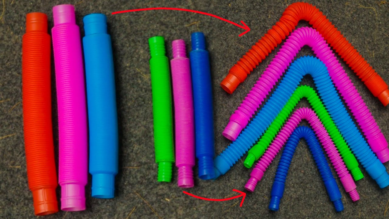 Pop Tubes No Talking No Stress Rainbow Colors ASMR Satisfying Sound # ...