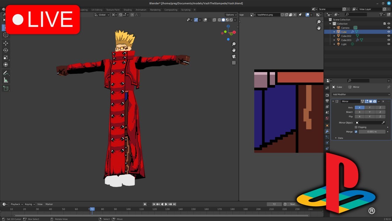Finishing up Vash's Textures (PS1 Trigun Model) - YouTube