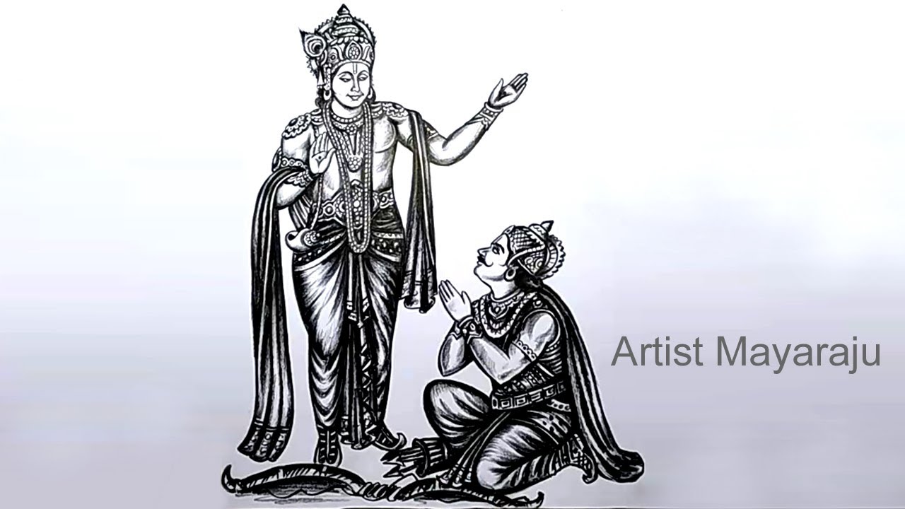 geeta jayanti drawing / geeta mahotsav painting / bhagavad gita drawing ...