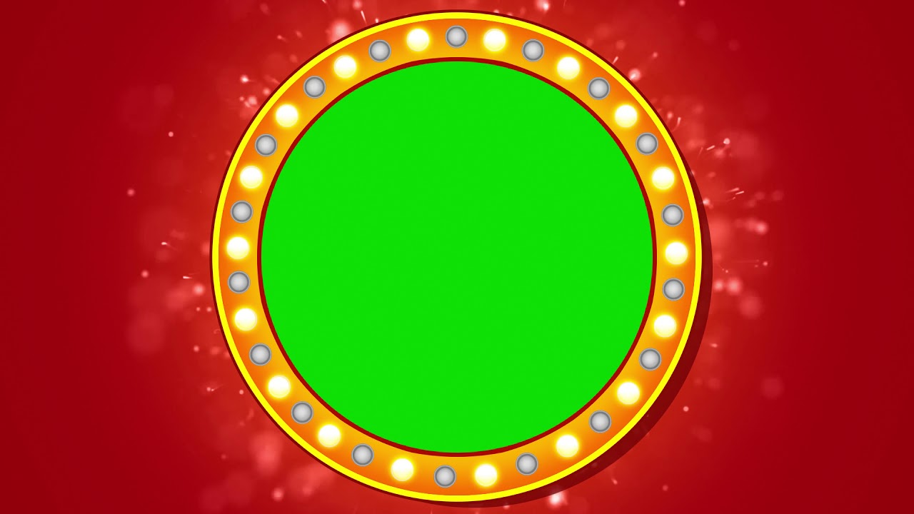 Cinema Signboard Glowing Light Bulbs Frame Green Screen Video Effect ...