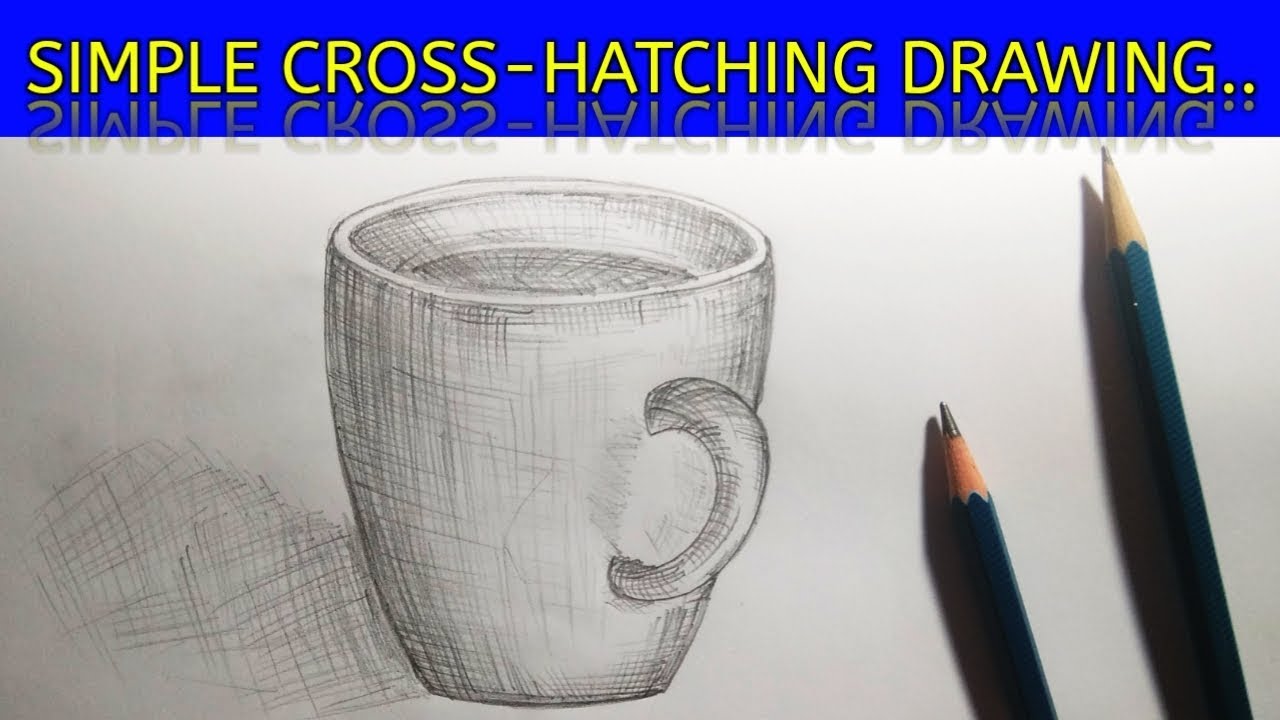 simple cross hatching line | drawing a cup | - YouTube